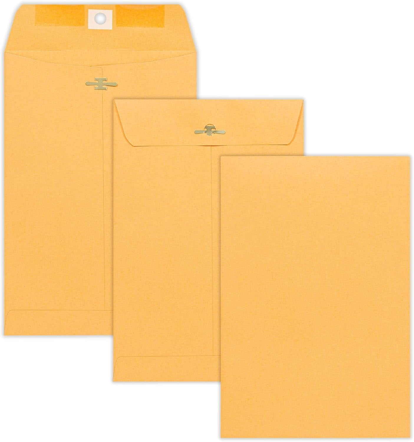 6x9 Clasp Envelopes – 100 Pack Brown Kraft Catalog Envelopes with Clasp Closure & Gummed Seal ...