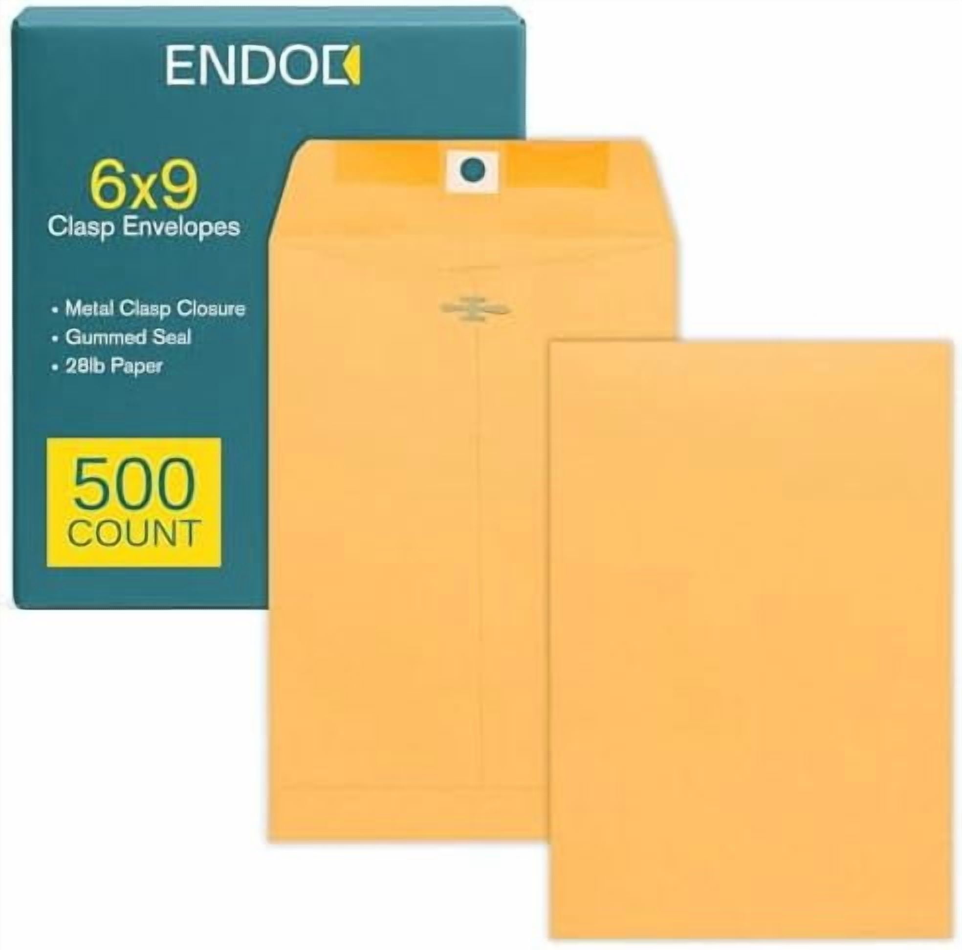 6x9 Clasp Envelopes – 500 Pack Brown Kraft Catalog Envelopes with Clasp Closure & Gummed Seal ...