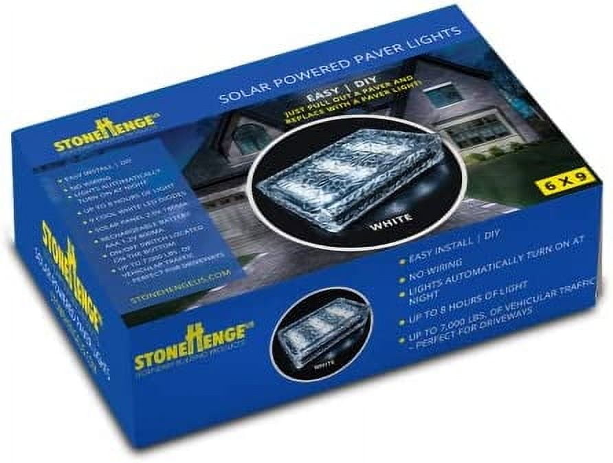 6x9 Cool White Solar Powered Paver Light, Driveways, Walkways, Patios ...