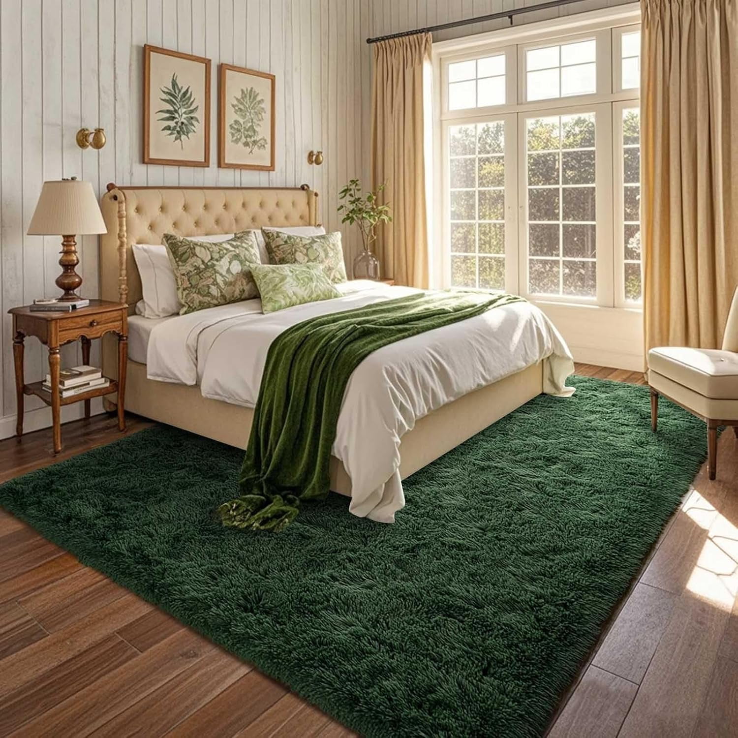 6x9 Feet Large Green Rug for Classroom, Ultra Soft Fluffy Furry Area ...