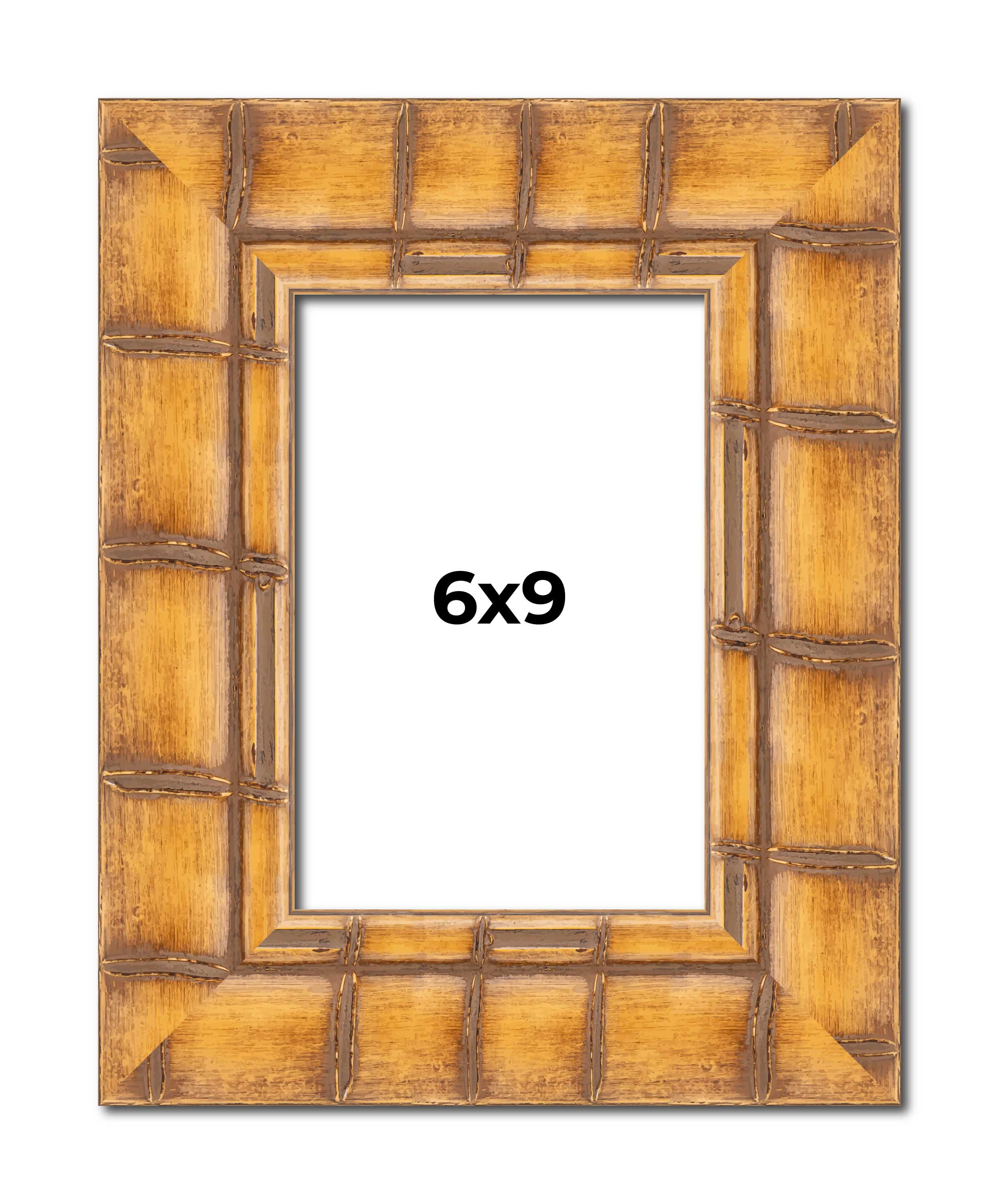 6x9 Frame Beige Real Wood Picture Frame Width 3 inches | Interior Frame ...