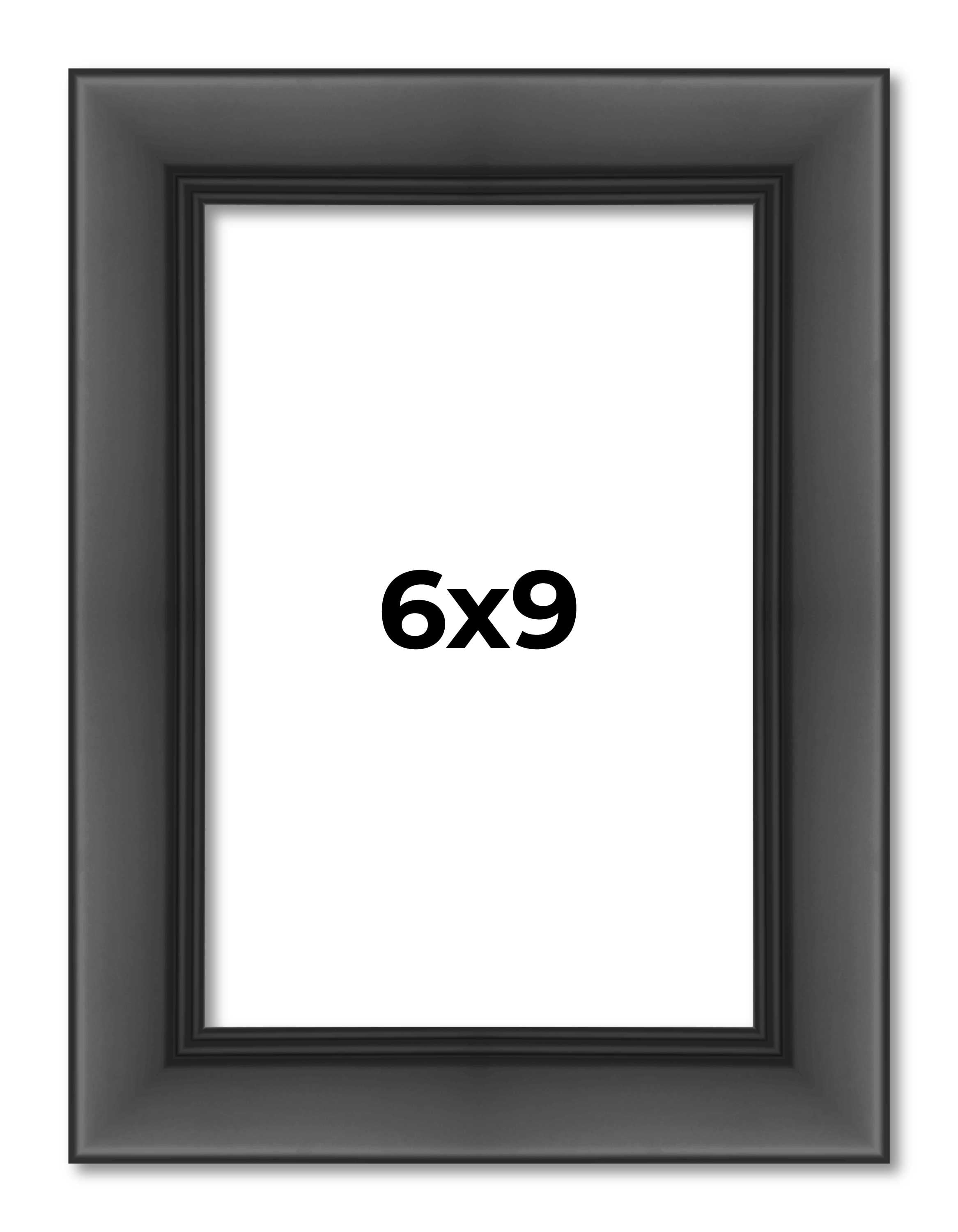 6x9 Frame Black Solid Wood Picture Frame - Complete Modern Photo Frame ...