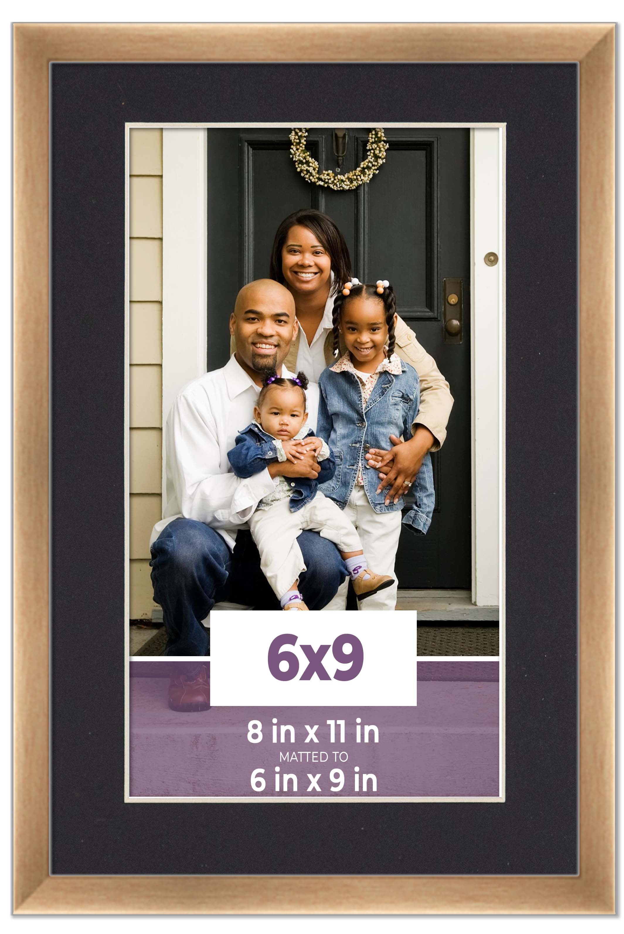 6x9 Frame Bronze With Black Picture Mat For 6x9 Photo - Bronze 8x11 ...
