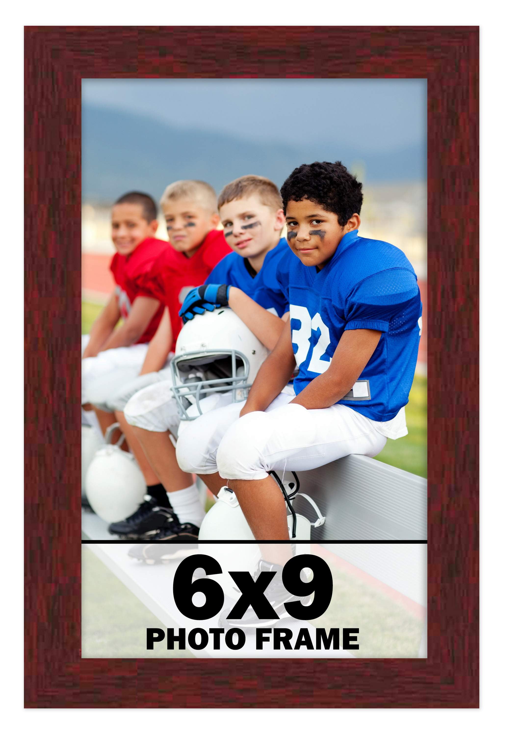 6x9 Frame Brown Mahogany Solid Wood Picture Frame Includes UV Acrylic ...