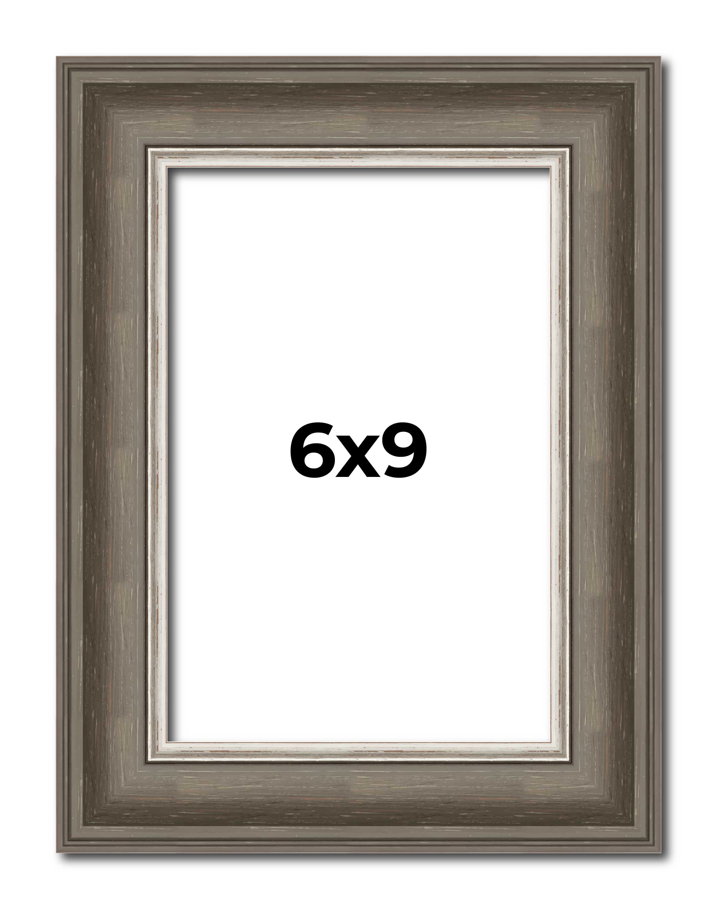 6x9 Frame Brown Solid Wood Picture Frame | 1.75 Inch Moulding Width ...
