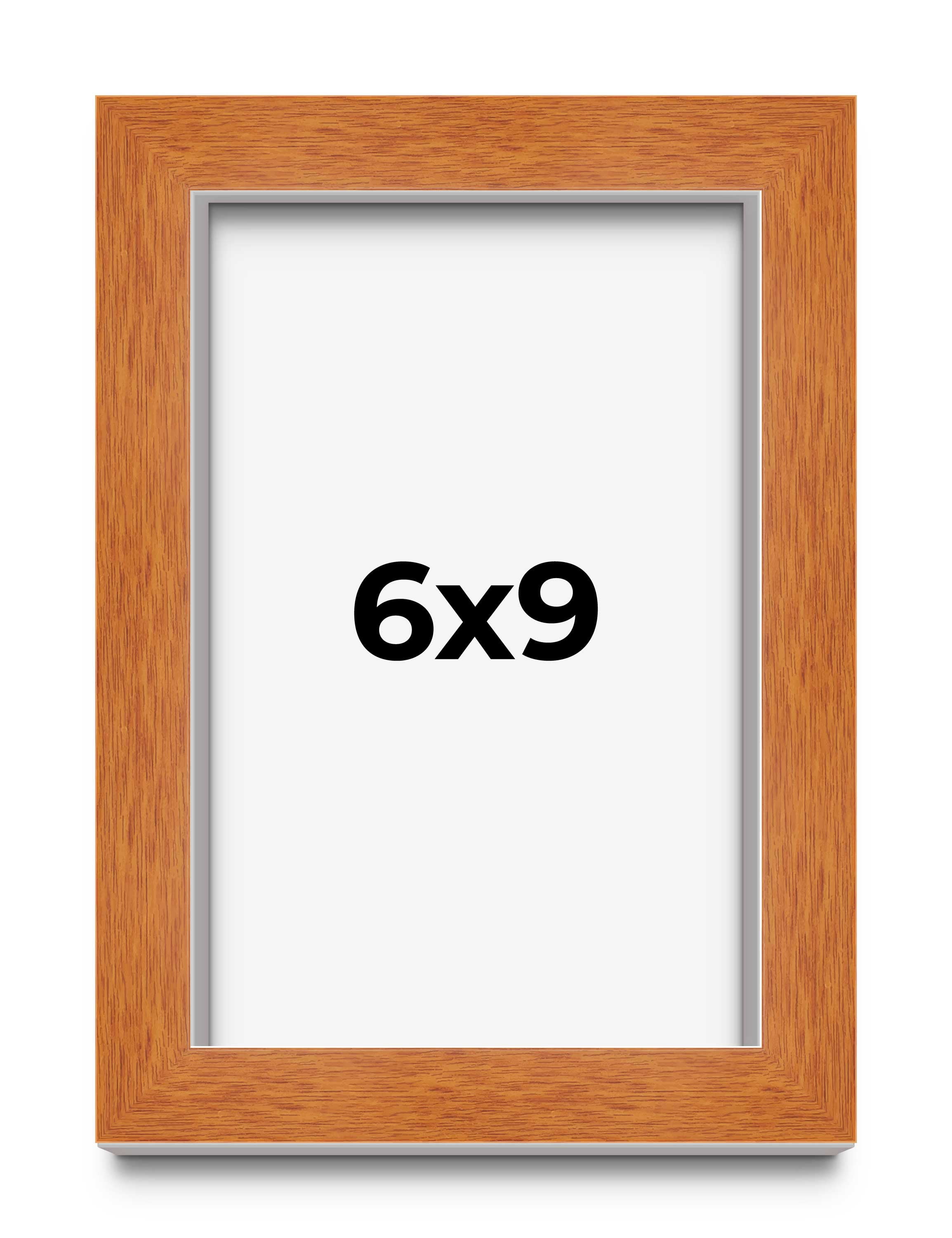 6x9 Frame Honey Pecan Brown Picture Frame - Modern Photo Frame Includes ...