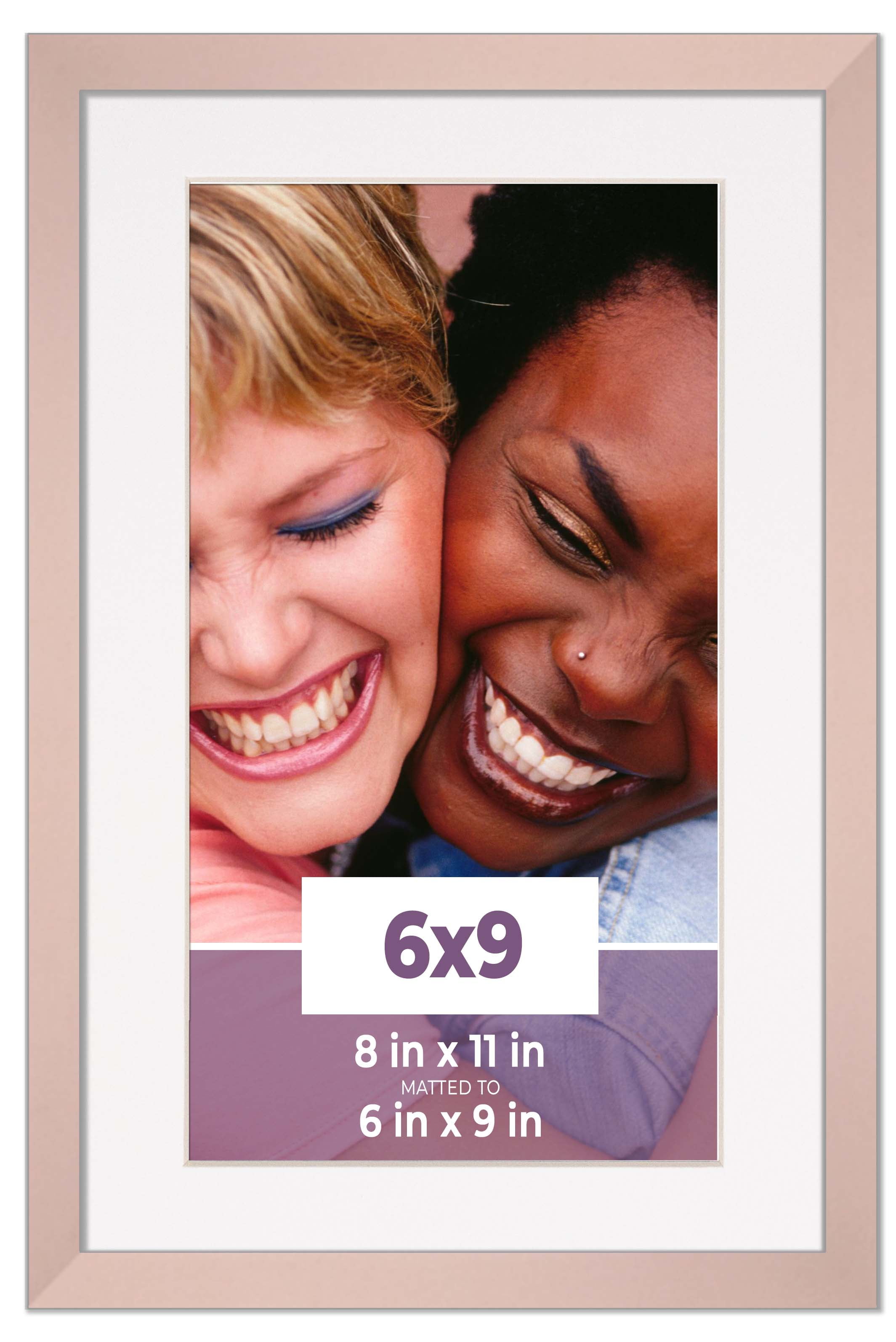 6x9 Frame Rose Gold With White Picture Mat For 6x9 Photo - Rose Gold ...