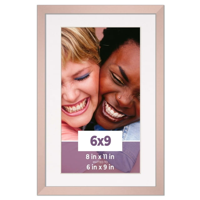 6x9 Frame Rose Gold With White Picture Mat For 6x9 Photo - Rose Gold ...