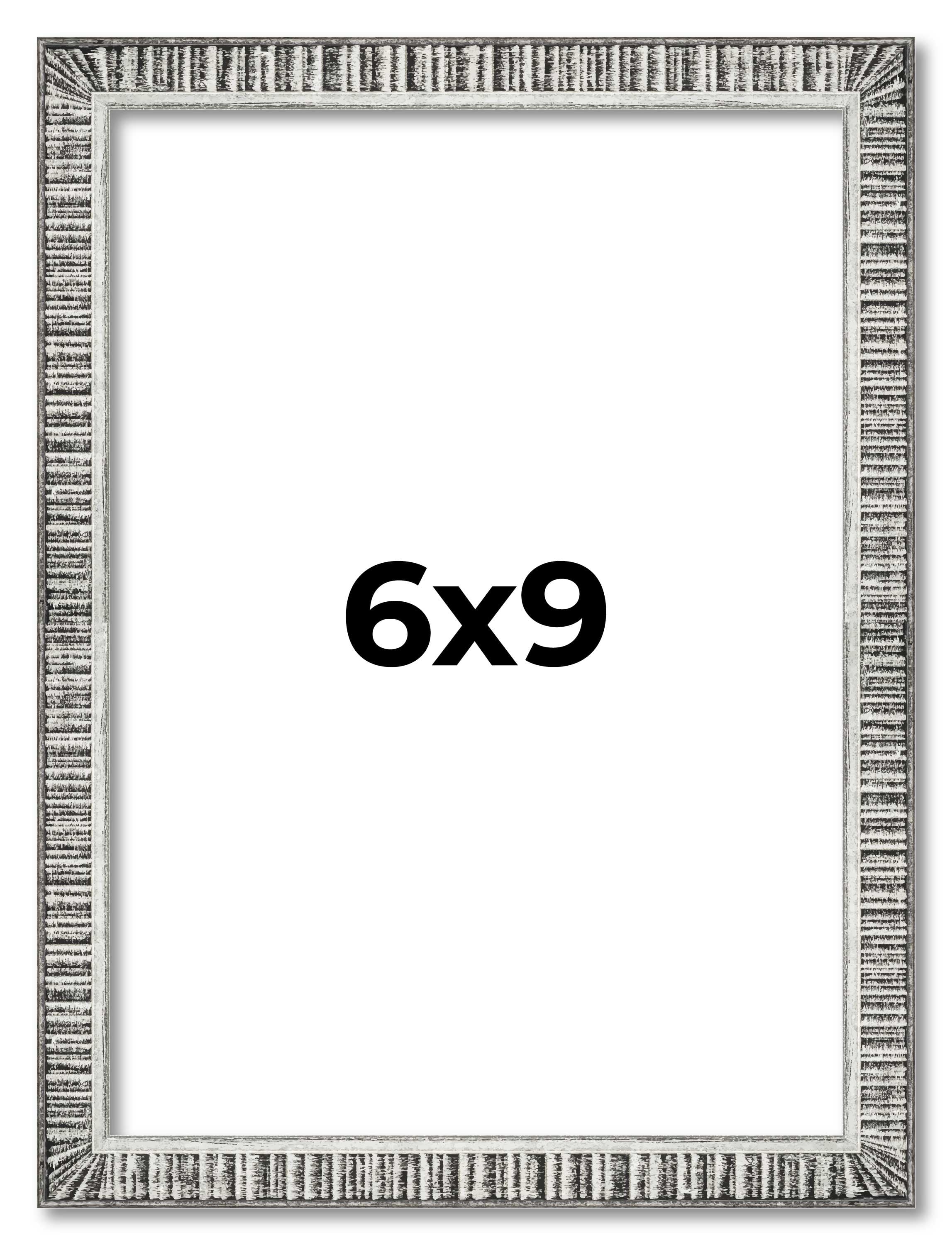 6x9 Frame Silver Picture Frame - Complete Modern Photo Frame Includes ...