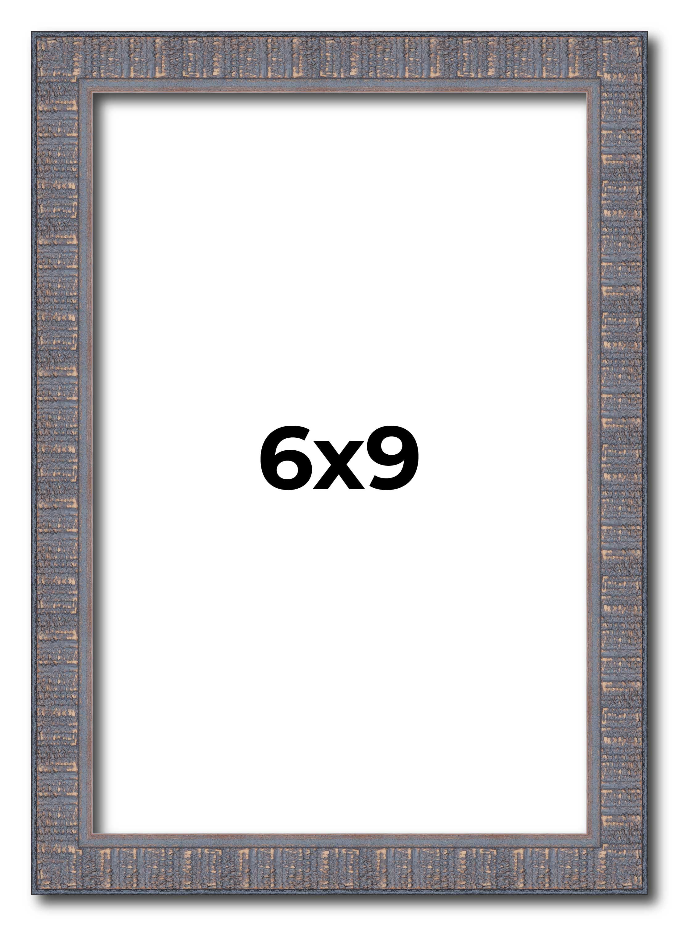 6x9 Frame Slate Blue Distressed Rustic Solid Wood Picture Frame | 0.75 ...