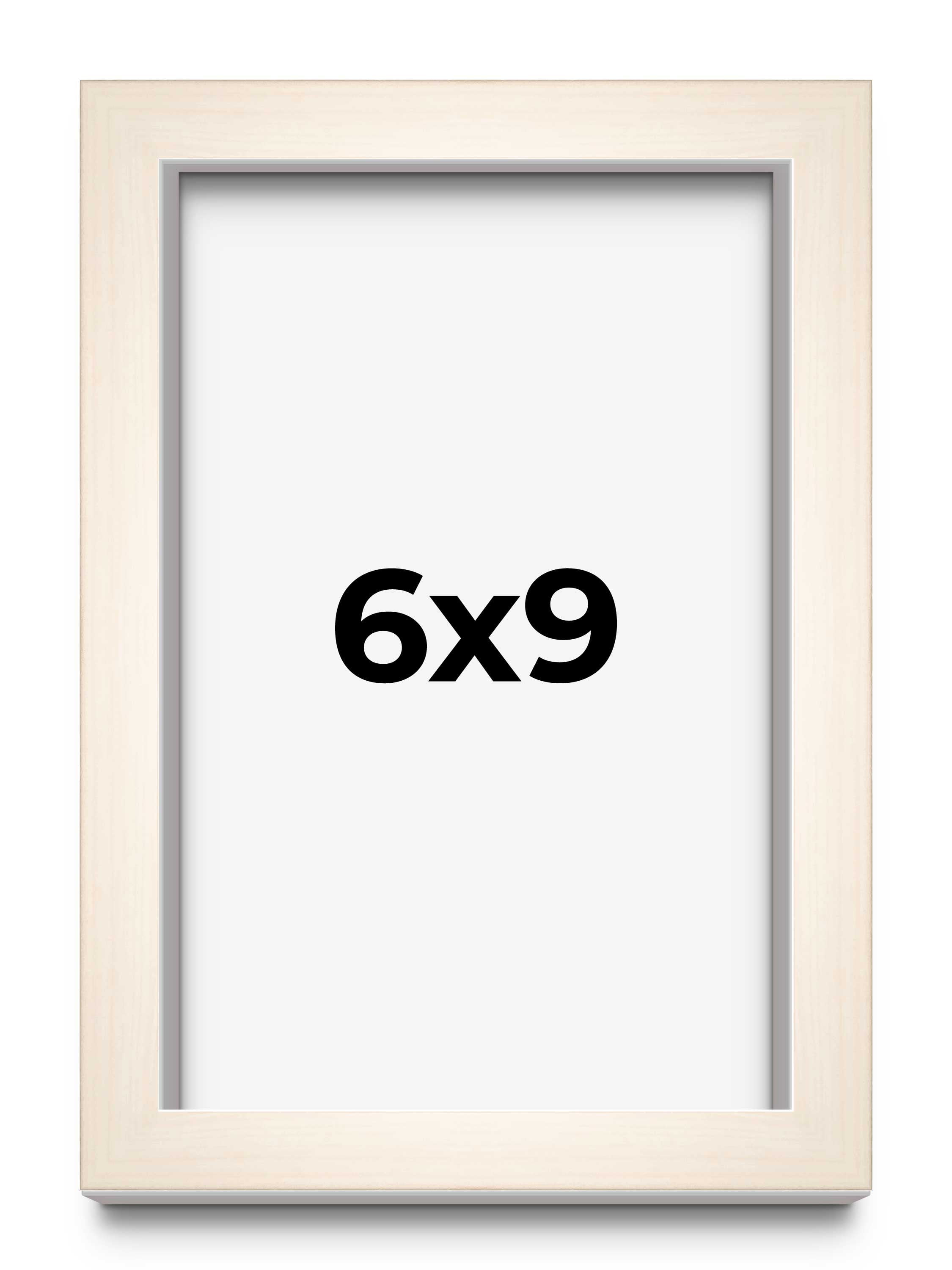 6x9 Frame White Wash Solid Wood Picture Frame | 0.8125 Inch Moulding ...