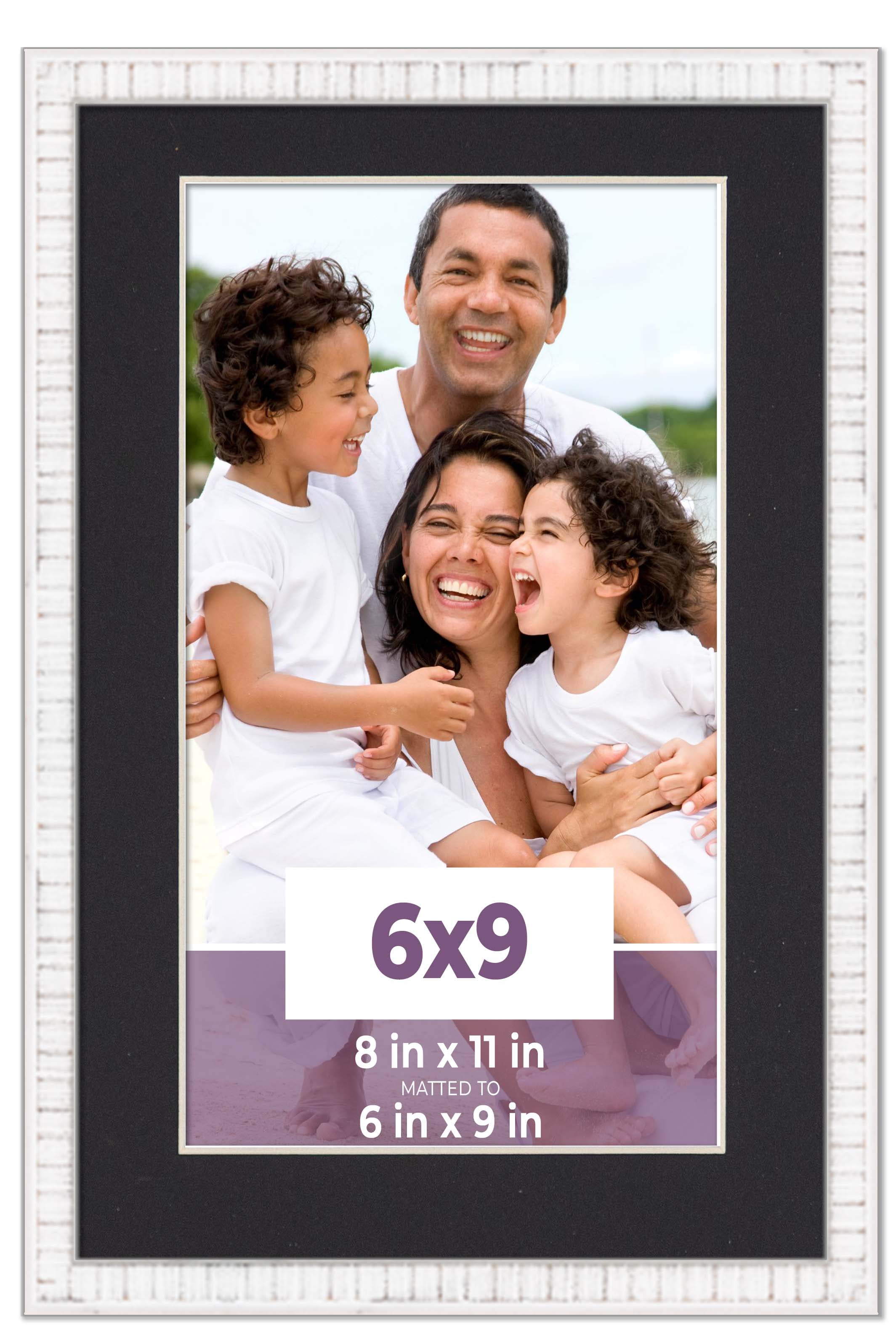 6x9 Frame White With Black Picture Mat For 6x9 Photo - White 8x11 Frame ...