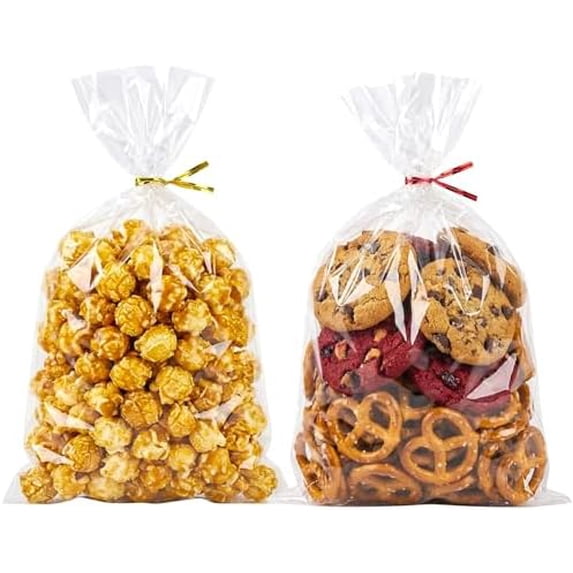 6x9 Inches Clear Cellophane Bags 200 Pcs OPP Plastic Treat Bags with ...
