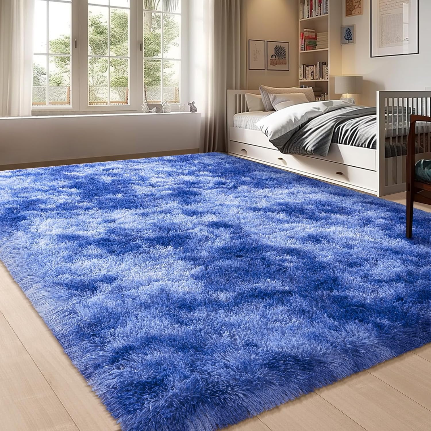 6x9 Large Blue Rugs for Bedroom Kids Boys Room, Soft Fluffy Shag Rug ...