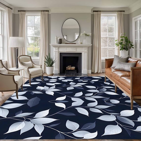 6x9 Leaf Plant Large Area Rug for Living Room, Washable Non Slip Low ...