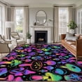 6x9 Mushroom Large Area Rug for Living Room, Washable Non Slip Low Pile ...