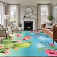 6x9 Pink Floral Flamingos Large Area Rug for Living Room, Washable Non ...