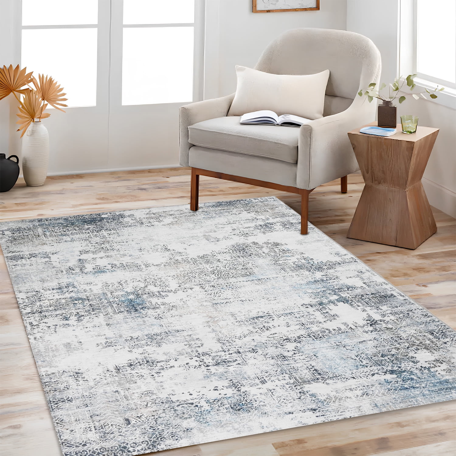 6x9 Washable Area Rug Modern Abstract Living Room Bedroom Large Throw ...