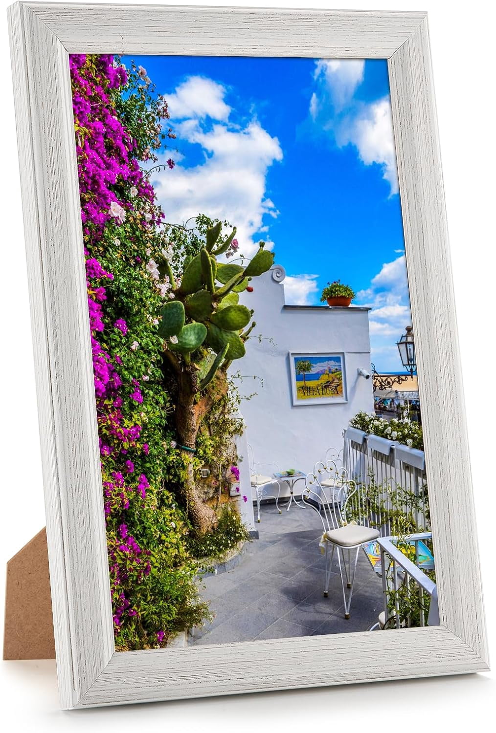 6x9 Wood Frame White, Natural Woodgrain 9x6in Picture Frame, Rustic ...