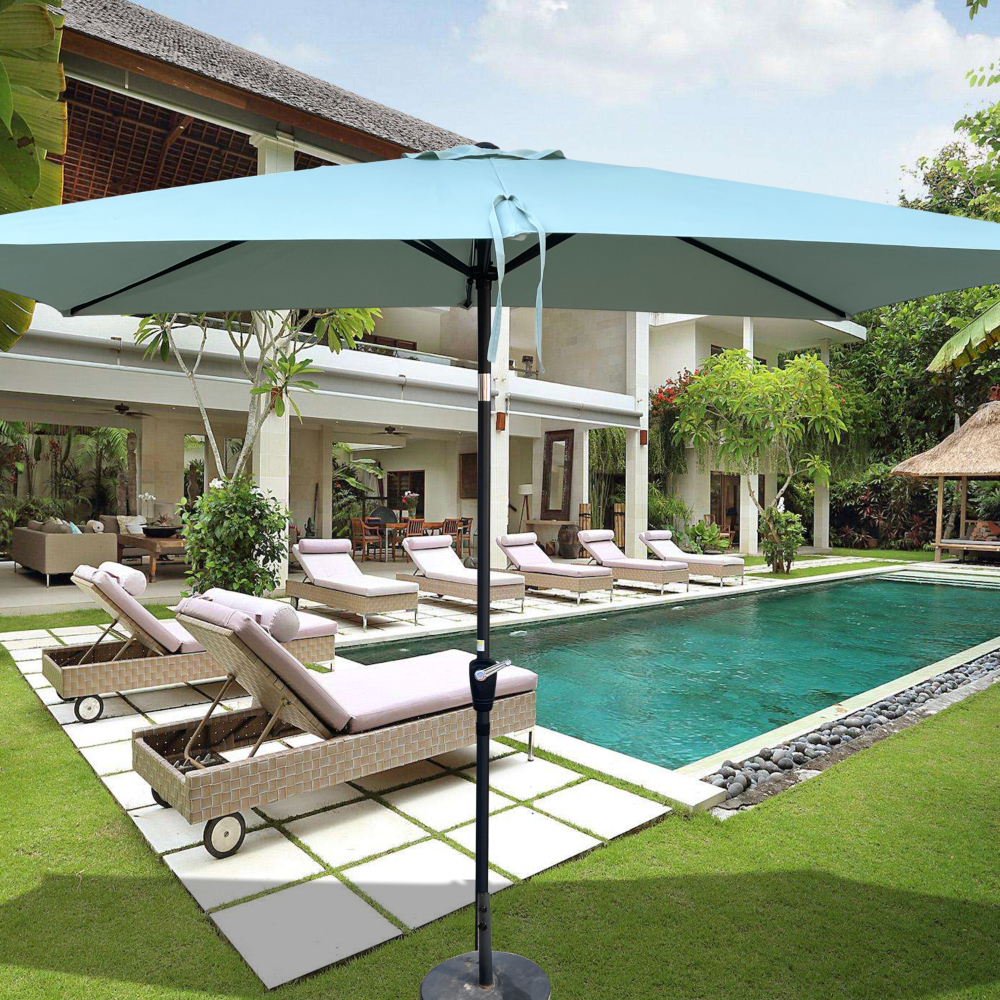 6x9ft Waterproof Patio Umbrella with Crank Tilt Outdoor Shade Canopy ...