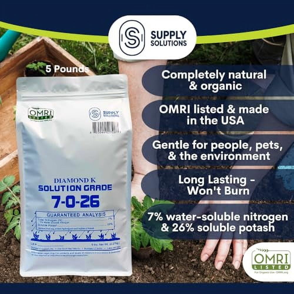 7-0-26 Organic Fertilizer - 7% Nitrogen 26% Potash - Derived from Soy ...