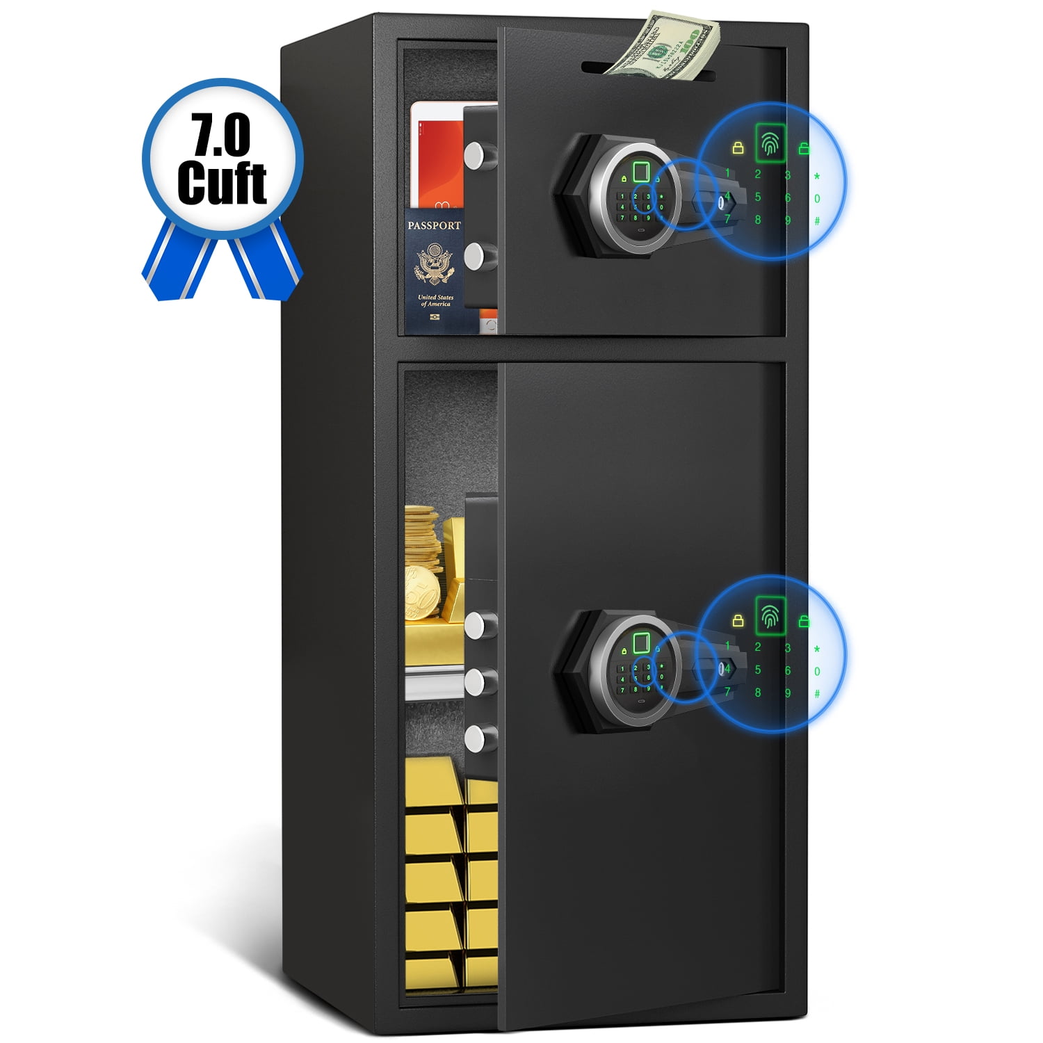 7.0 Cu ft Large Safe Box Fireproof Waterproof,with LED Light fire proof ...