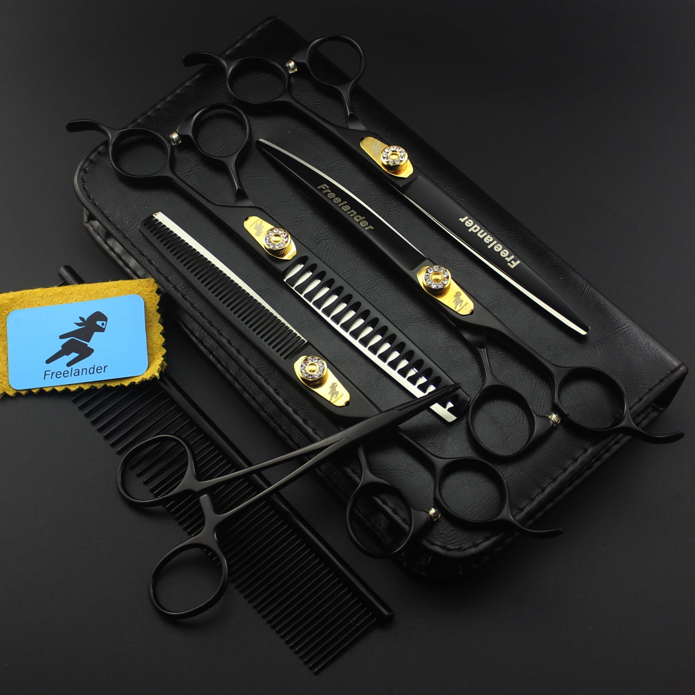 7.0 Inch Pet Grooming Scissors Set - TTOOGO Professional Dog Hair ...