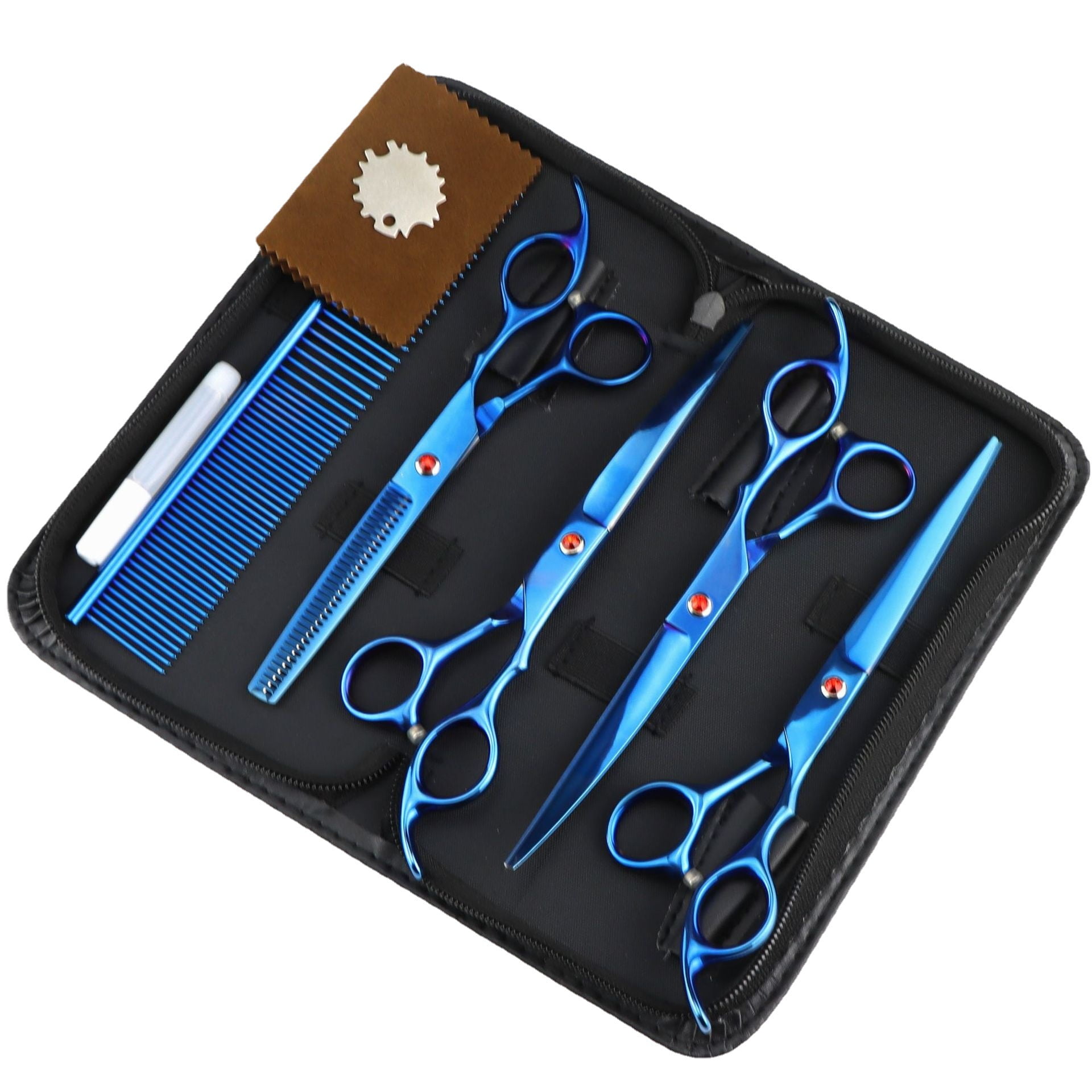 7.0" Professional Pet Grooming Scissors Set - TTOOGO 4-Piece Rainbow ...