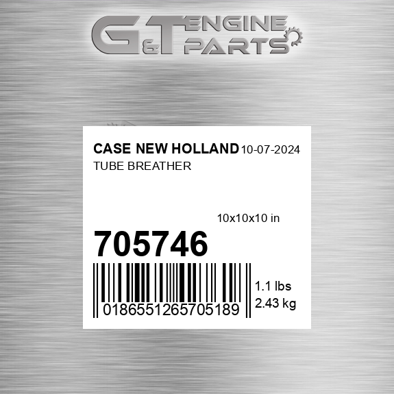 7.05746 TUBE BREATHER fits CASE NEW HOLLAND (New OEM) - Walmart.com