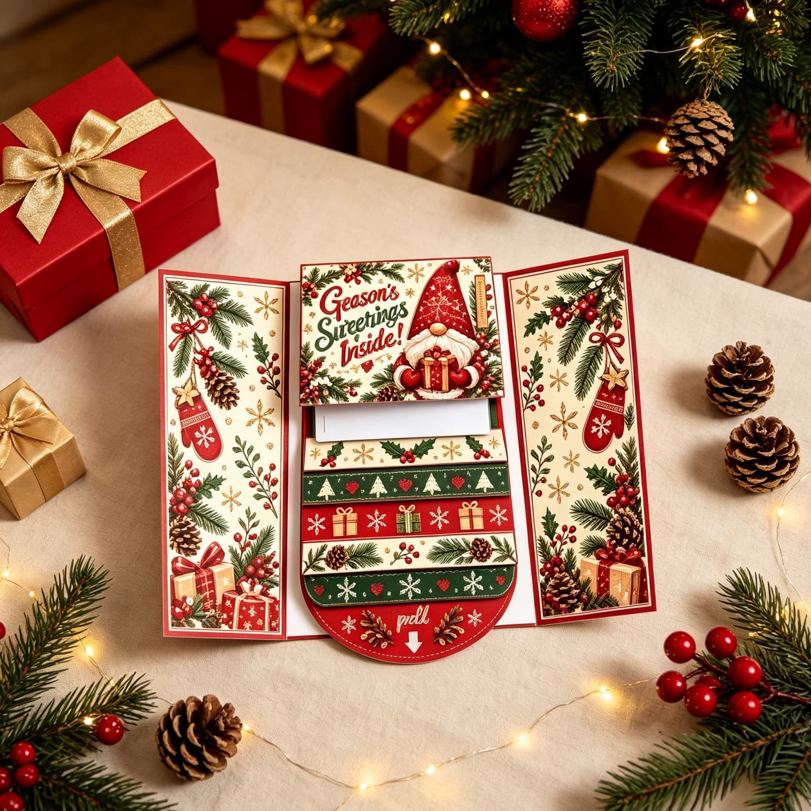 7.08 Inch Pull Tab Pop Up Greeting Card, 3D Interactive Folding ...