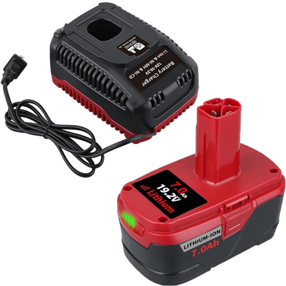 7.0Ah 19.2V Battery Replacement for Craftsman and Battery Charger Compatible with Lithium ...