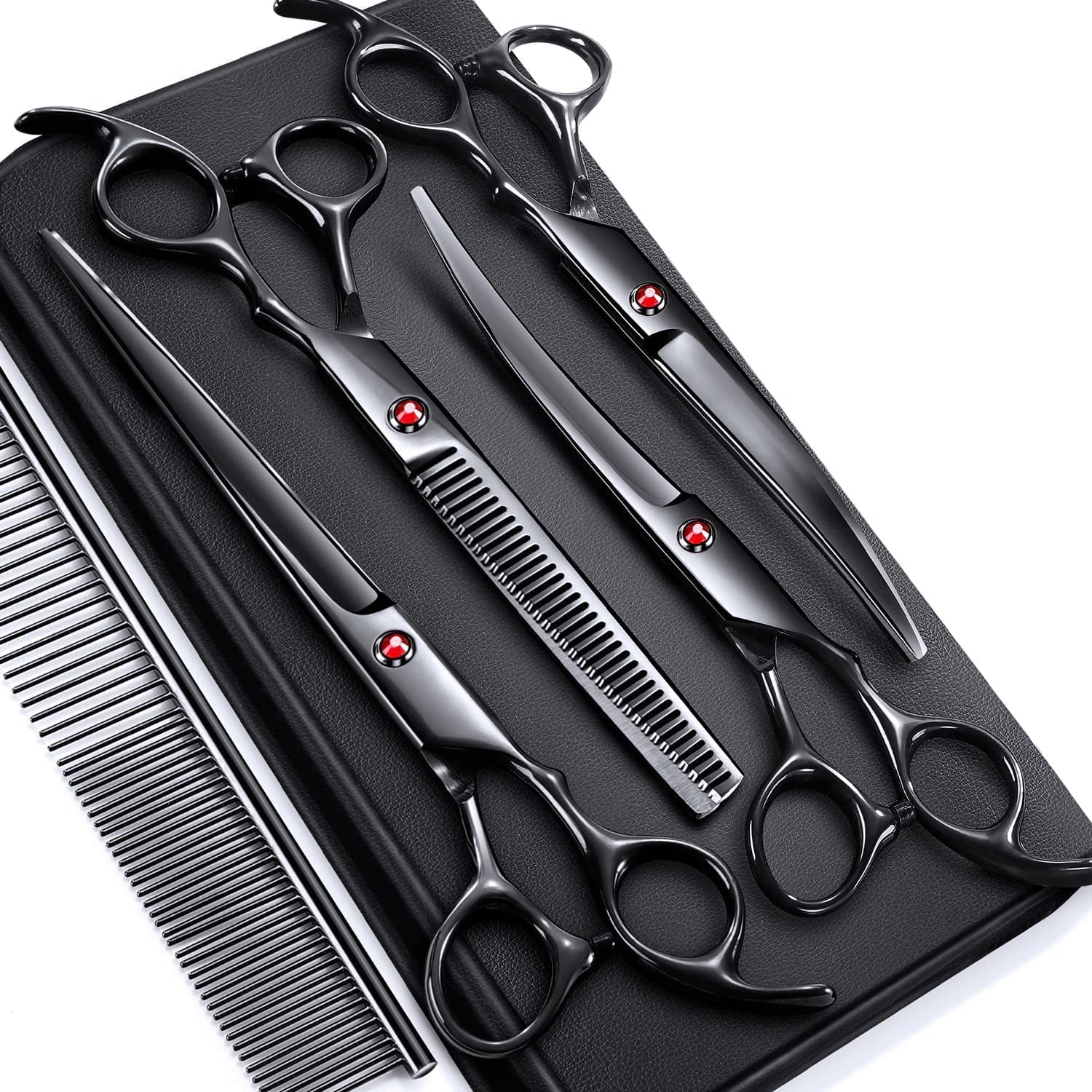 7.0in Stainless Steel 6 in 1 Professional Dog Grooming Scissors Kit ...