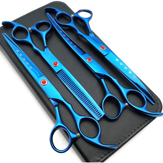 7.0in Titanium Blue Professional Pet Grooming Scissors Set,Straight ...