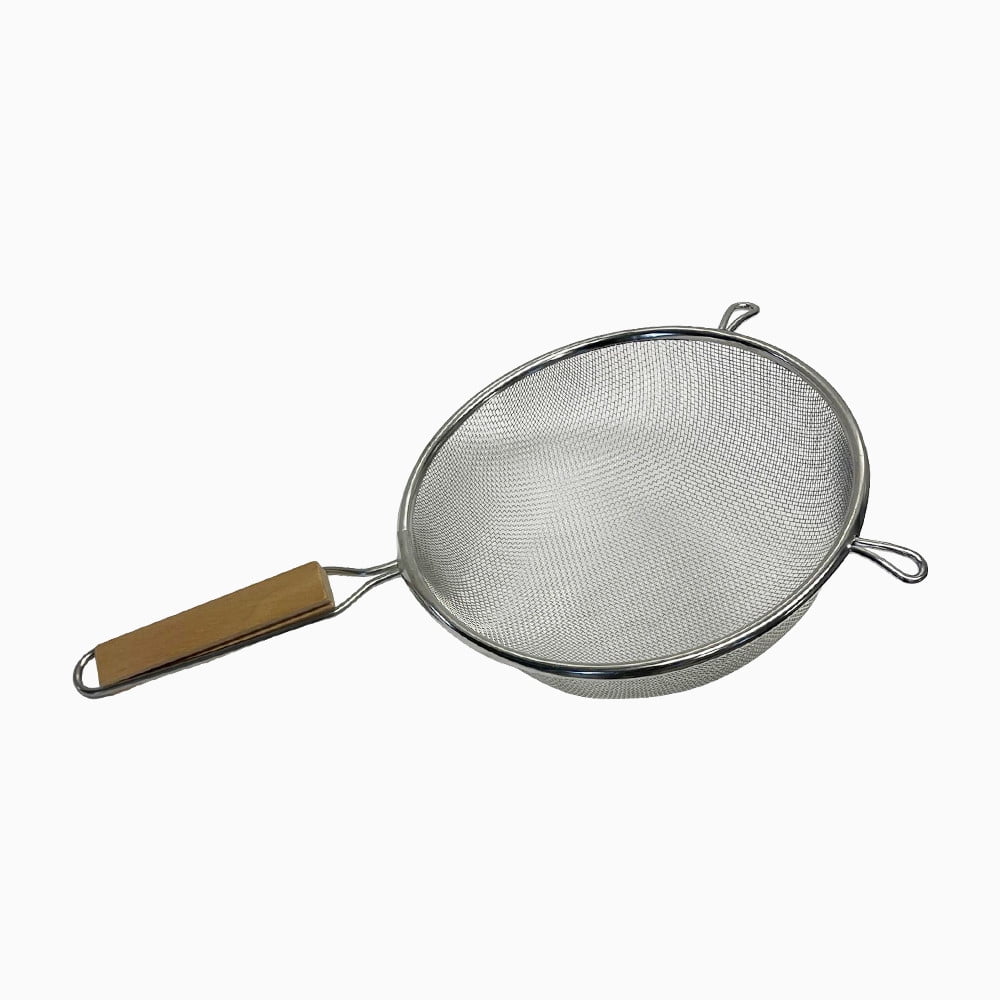 7-1/2'' Stainless Steel Single Strainer Mesh Skimmer With Wood Handle ...