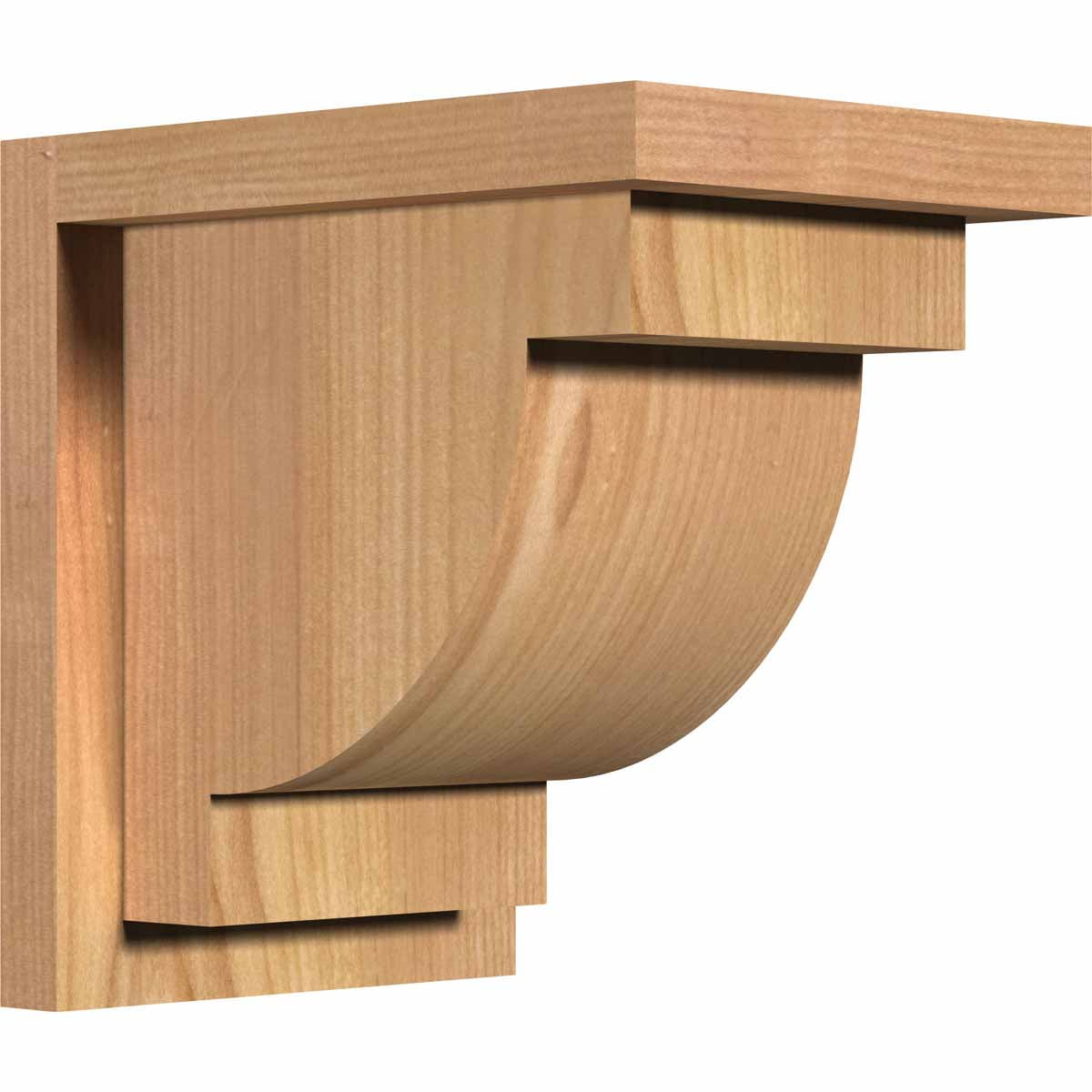 7 1/2"W x 10"D x 10"H Alpine Smooth Corbel w/Backplate, Western Red ...