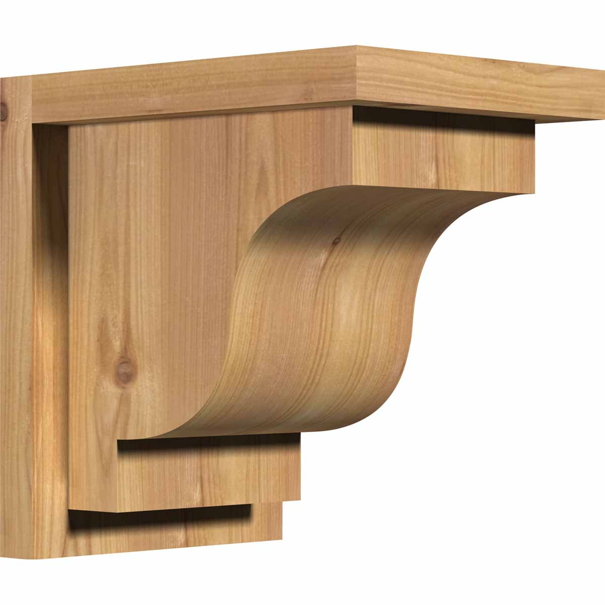 7 1/2"W x 10"D x 10"H Newport Smooth Corbel w/Backplate, Western Red ...
