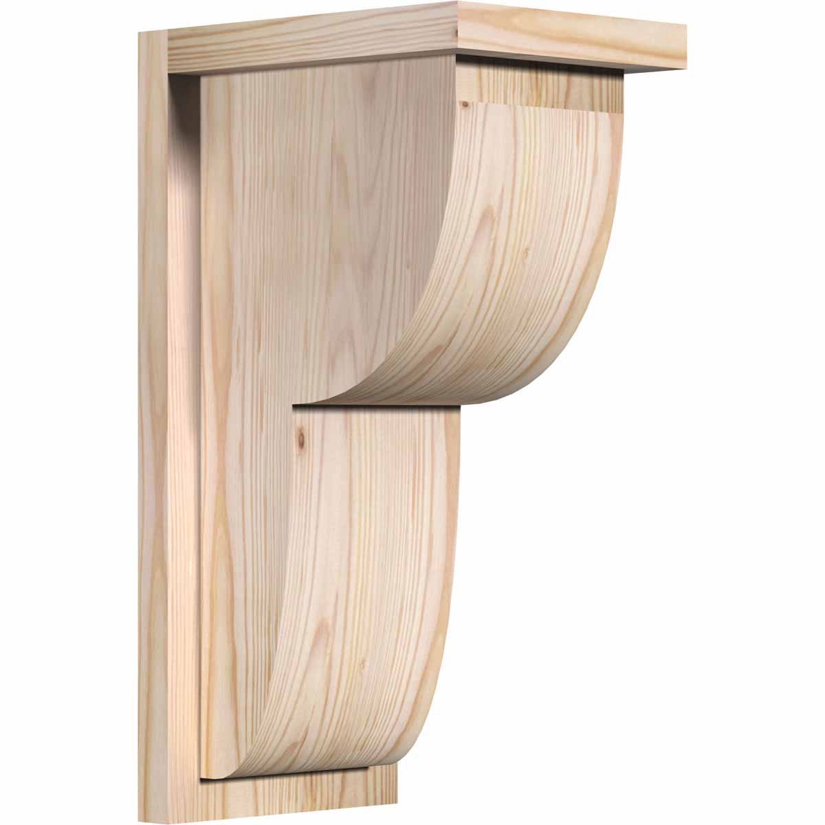 7 1/2"W x 10"D x 18"H Crestline Smooth Corbel w/Backplate, Douglas Fir ...