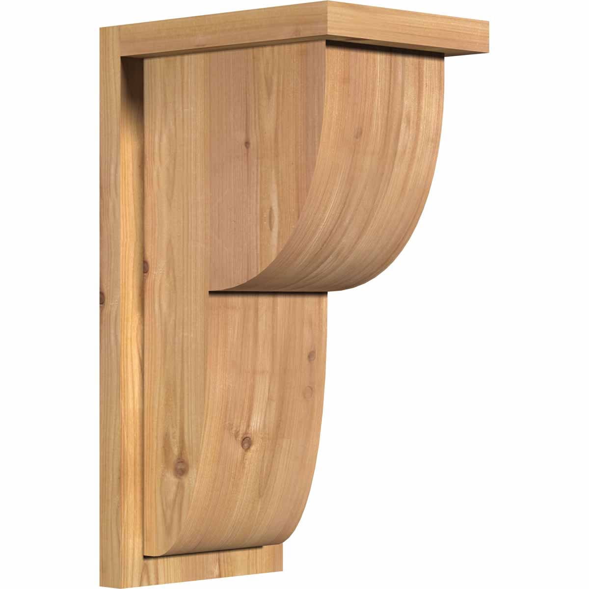 7 1/2"W x 10"D x 18"H Crestline Smooth Corbel w/Backplate, Western Red ...