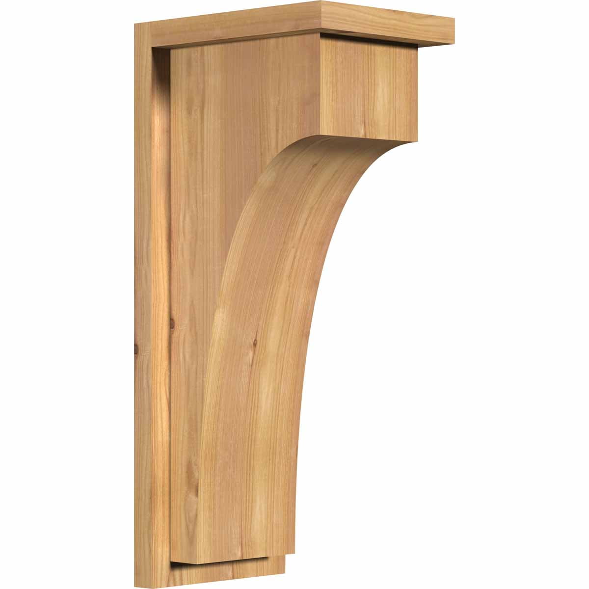 7 1/2"W x 10"D x 22"H Huntington Smooth Corbel w/Backplate, Western Red ...