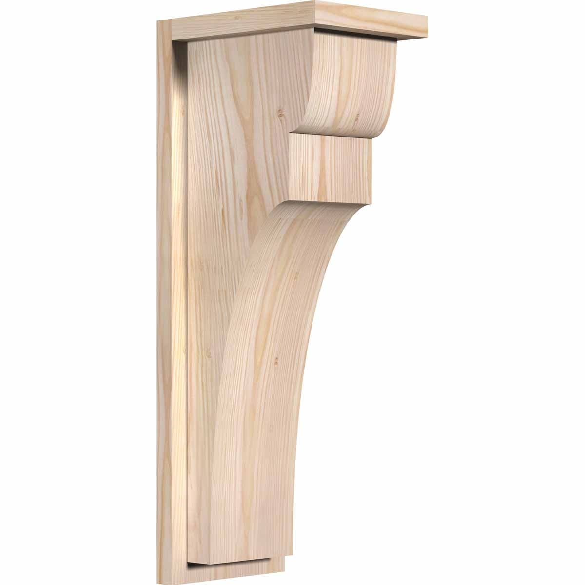 7 1/2"W x 10"D x 26"H Yorktown Smooth Corbel w/Backplate, Douglas Fir ...