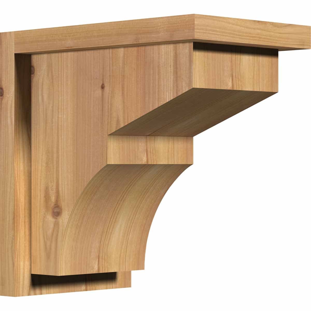 7 1/2"W x 12"D x 12"H Monterey Smooth Corbel w/Backplate, Western Red ...