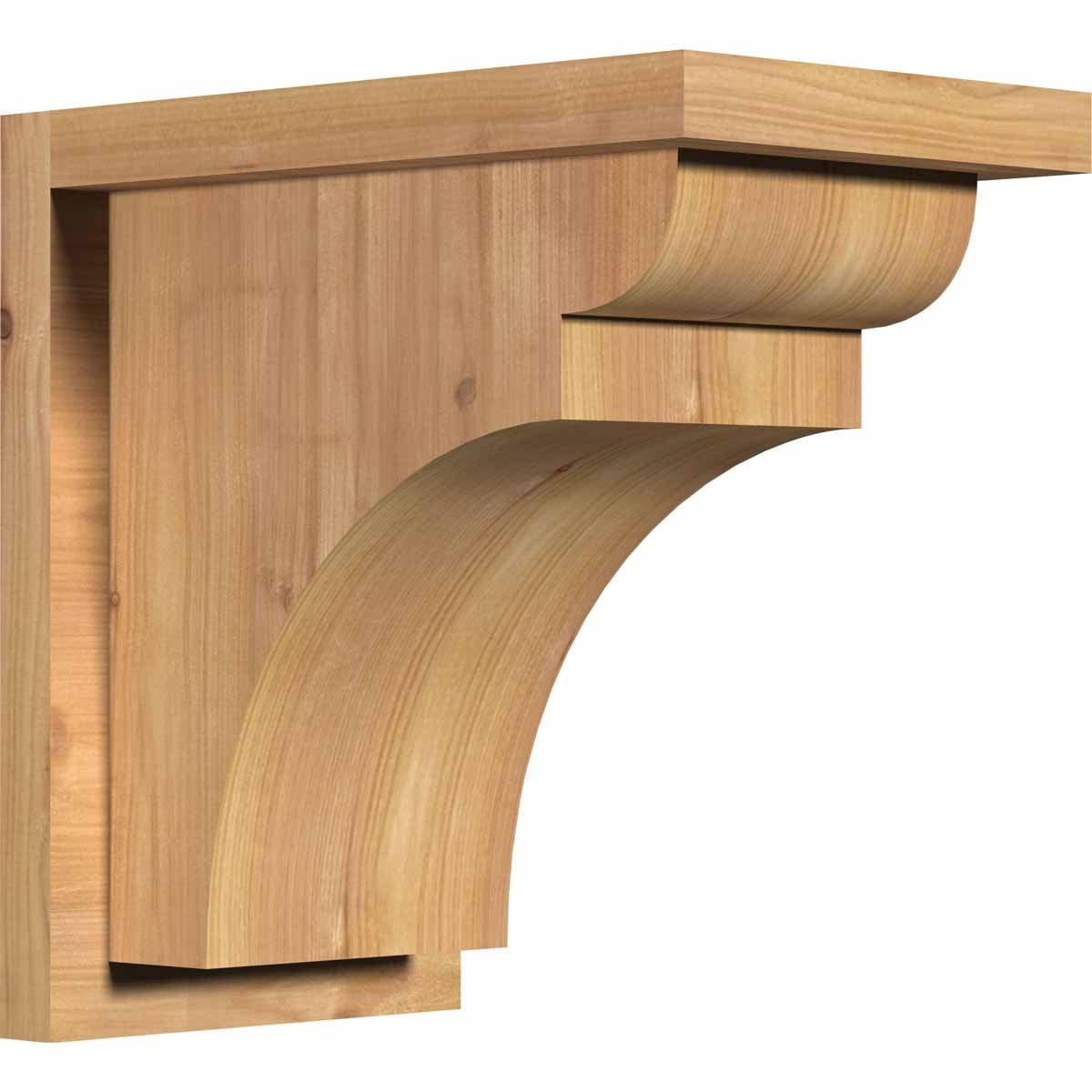 7 1/2"W x 12"D x 12"H Yorktown Smooth Corbel w/Backplate, Western Red ...