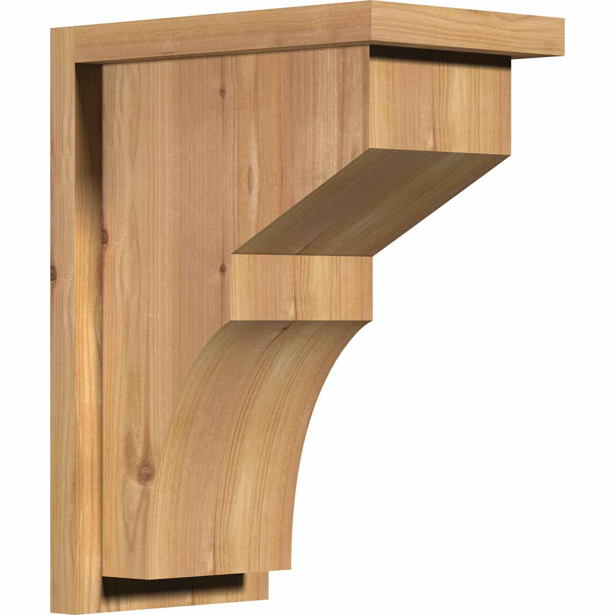 7 1/2"W x 12"D x 16"H Monterey Smooth Corbel w/Backplate, Western Red ...