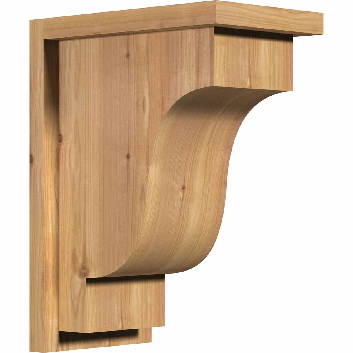7 1/2"W x 12"D x 16"H Newport Smooth Corbel w/Backplate, Western Red ...