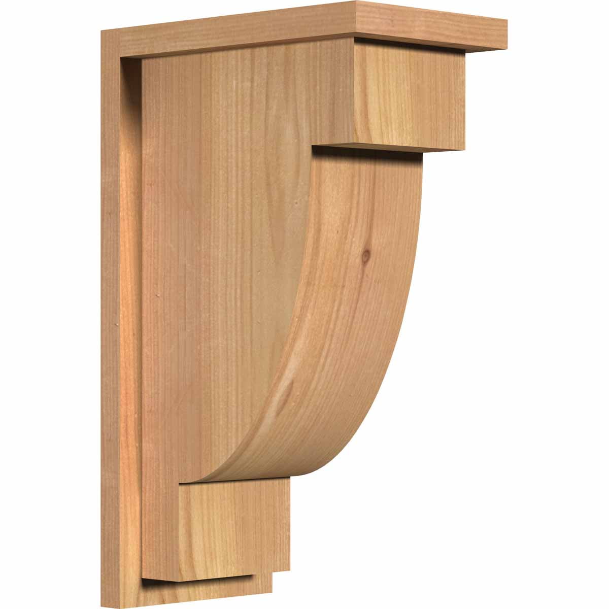 7 1/2"W x 12"D x 20"H Alpine Smooth Corbel w/Backplate, Western Red ...
