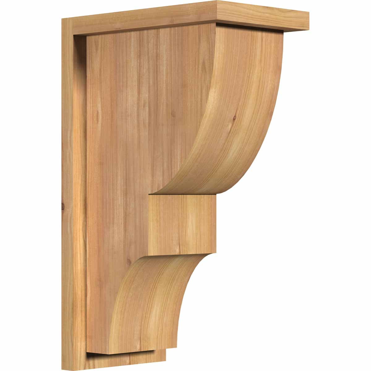 7 1/2"W x 12"D x 20"H Ridgewood Smooth Corbel w/Backplate, Western Red ...