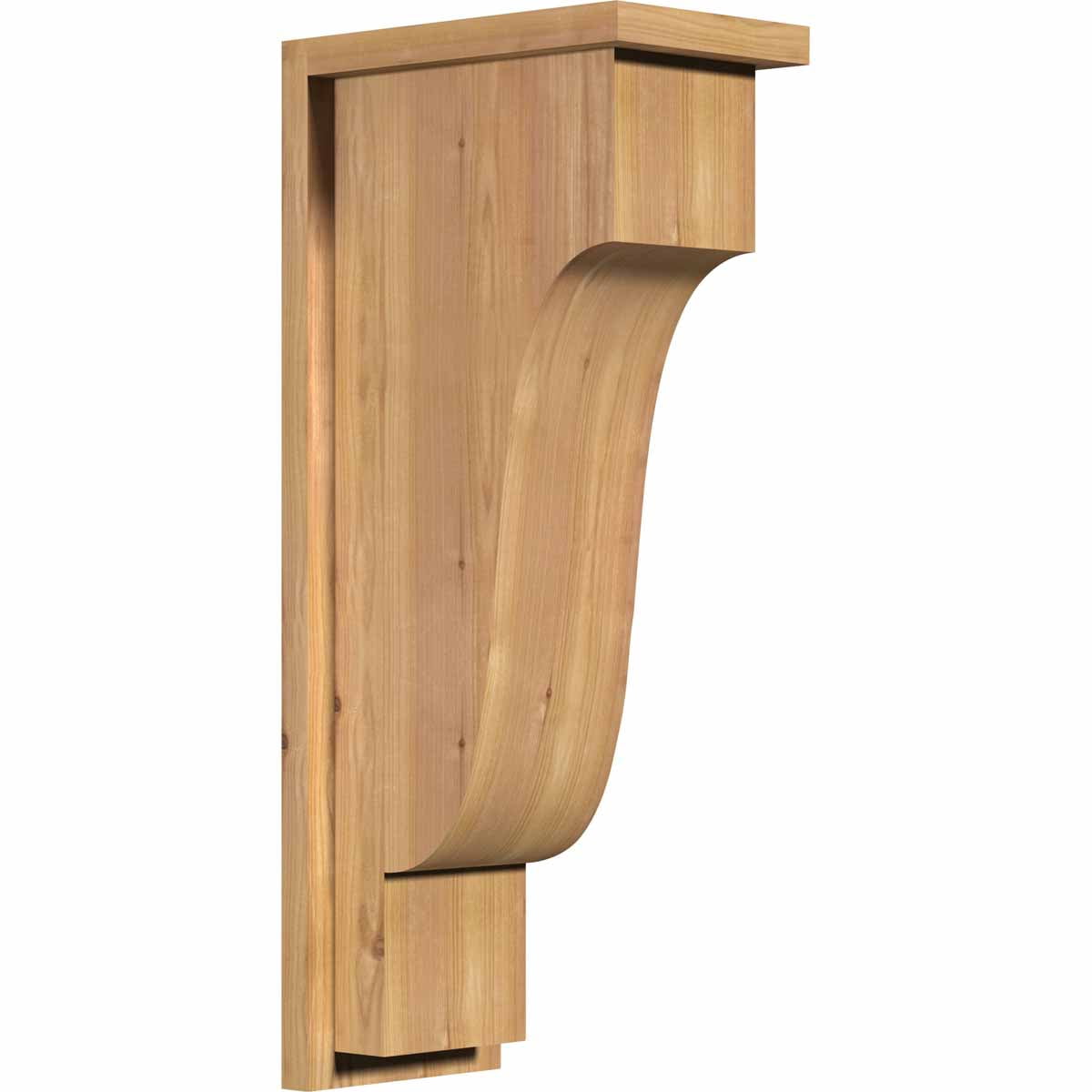 7 1/2"W x 12"D x 28"H Newport Smooth Corbel w/Backplate, Western Red ...