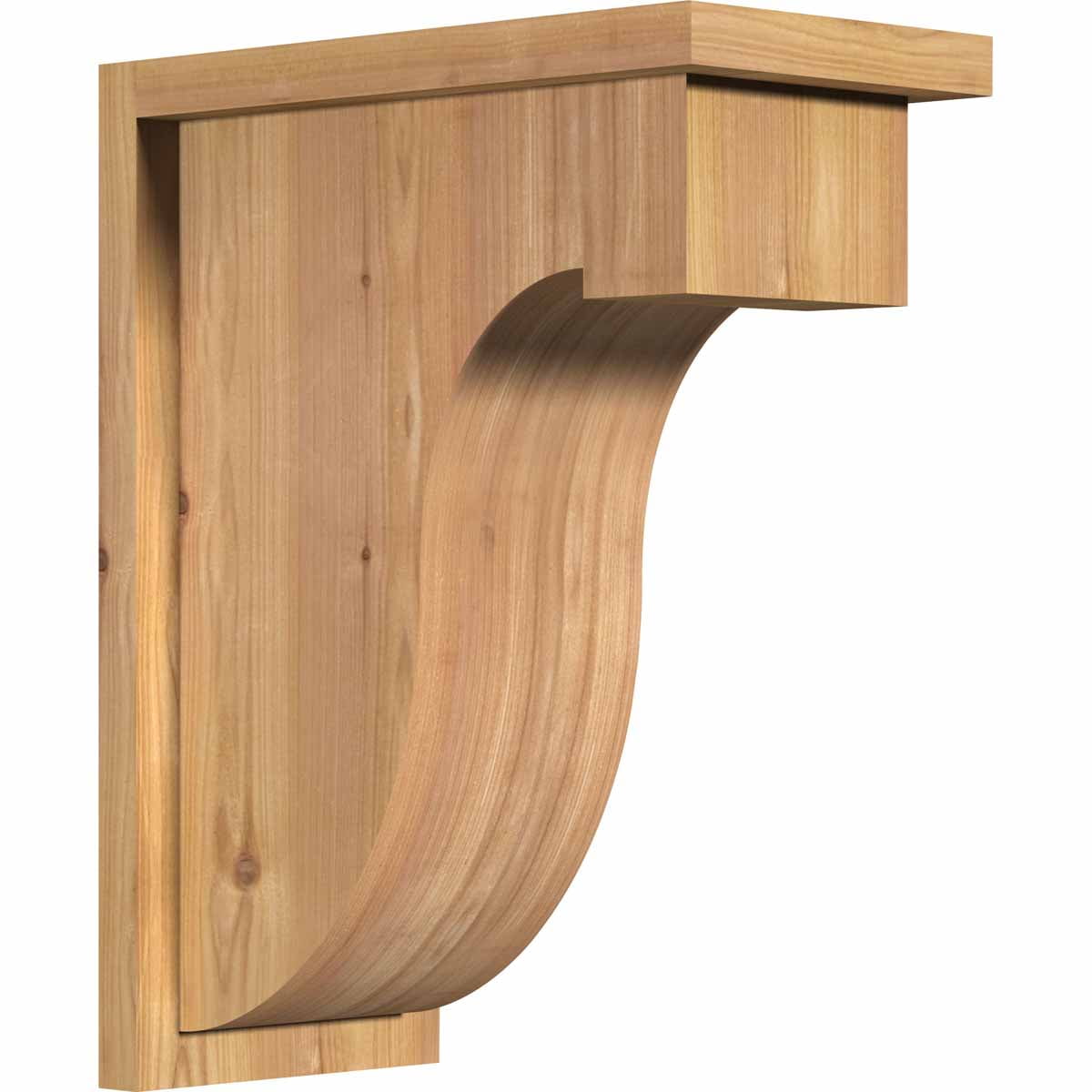 7 1/2"W x 14"D x 18"H Del Monte Smooth Corbel w/Backplate, Western Red ...