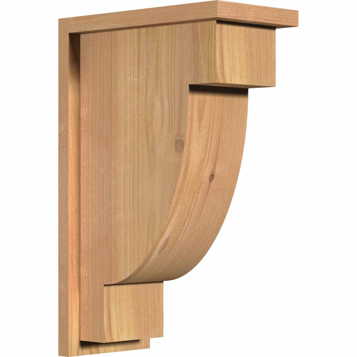 7 1/2"W x 14"D x 22"H Alpine Smooth Corbel w/Backplate, Western Red ...