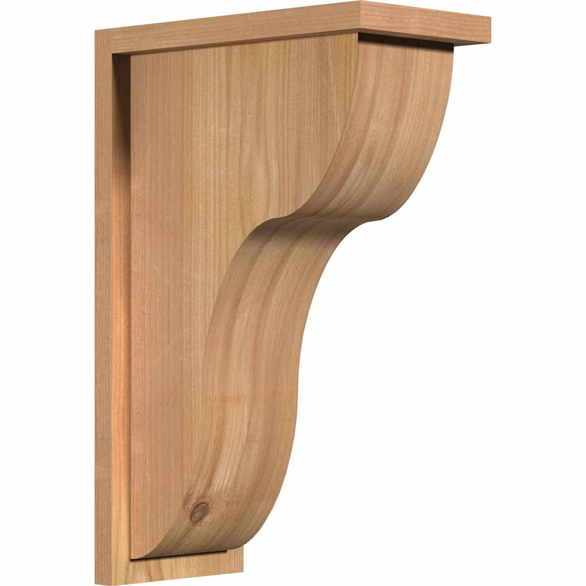 7 1/2"W x 14"D x 22"H Carmel Smooth Corbel w/Backplate, Western Red ...